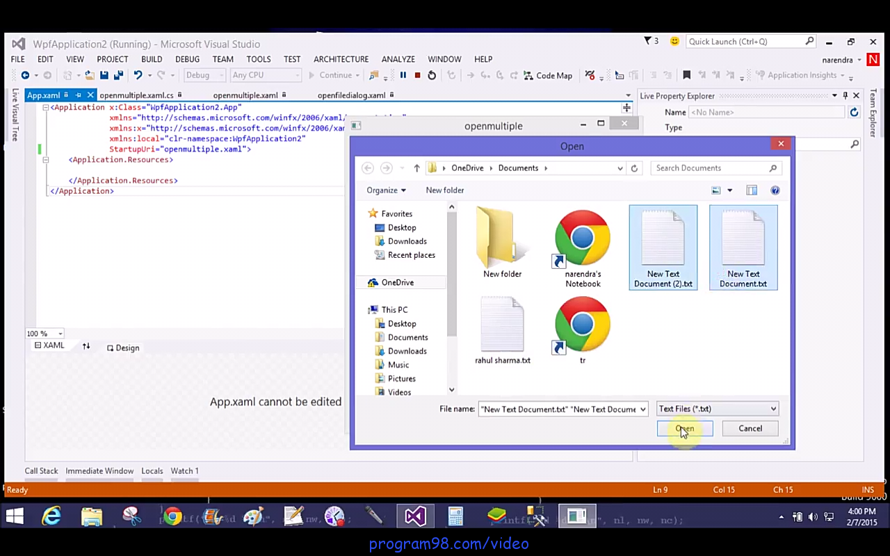 آموزش باز کردن چند فایل با Openfiledialog در Wpf آموزش سی شارپ Cnet لرن پروگرم 98